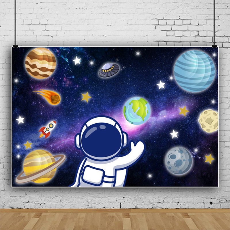 125 x 80cm Outer Space Astronaut Backdrop Photography Background ...