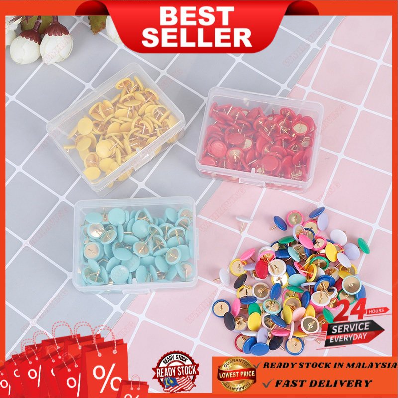 READY STOCK Push Pin Color Creative Drawing Pin Photo Wall Big Head ...