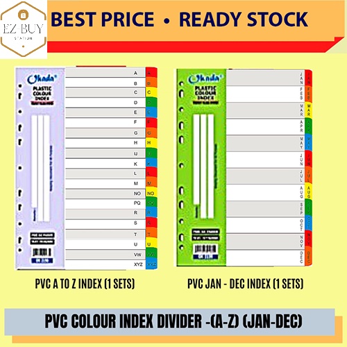 PVC INDEX DIVIDER-(A to Z) (JAN - DEC) / INDEX DIVIDER | Shopee Malaysia