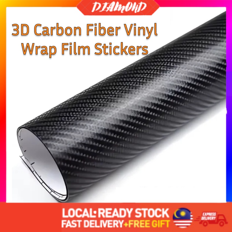 DIAMOND [30x127cm] 3D Carbon Fiber Vinyl Wrap Film Stickers Decals Car ...