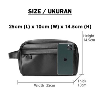 High Capacity PU Leather Clutch Bag With Handle Wallet Man Dompet Beg ...