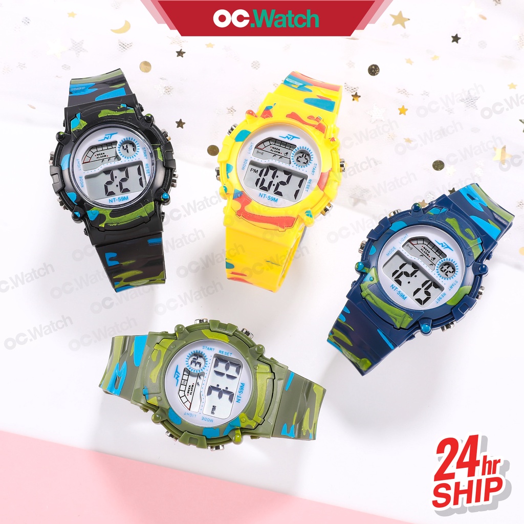 OCwatch Jam Tangan Kanak Budak Lelaki Perempuan Sports LED Digital Kids Watch Boy Girl Student ...