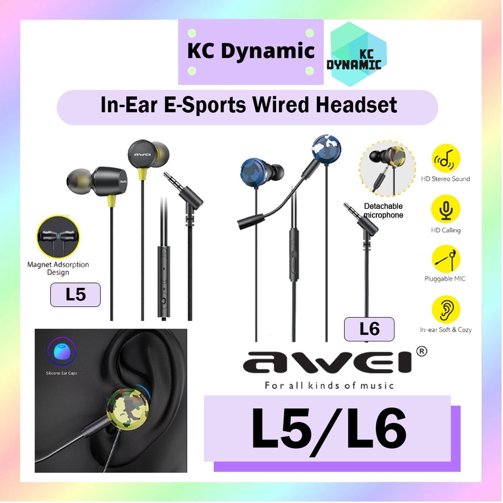 Awei L5 / L6 Mini Stereo In-Ear Earphones In-Ear In-Sports Wired ...