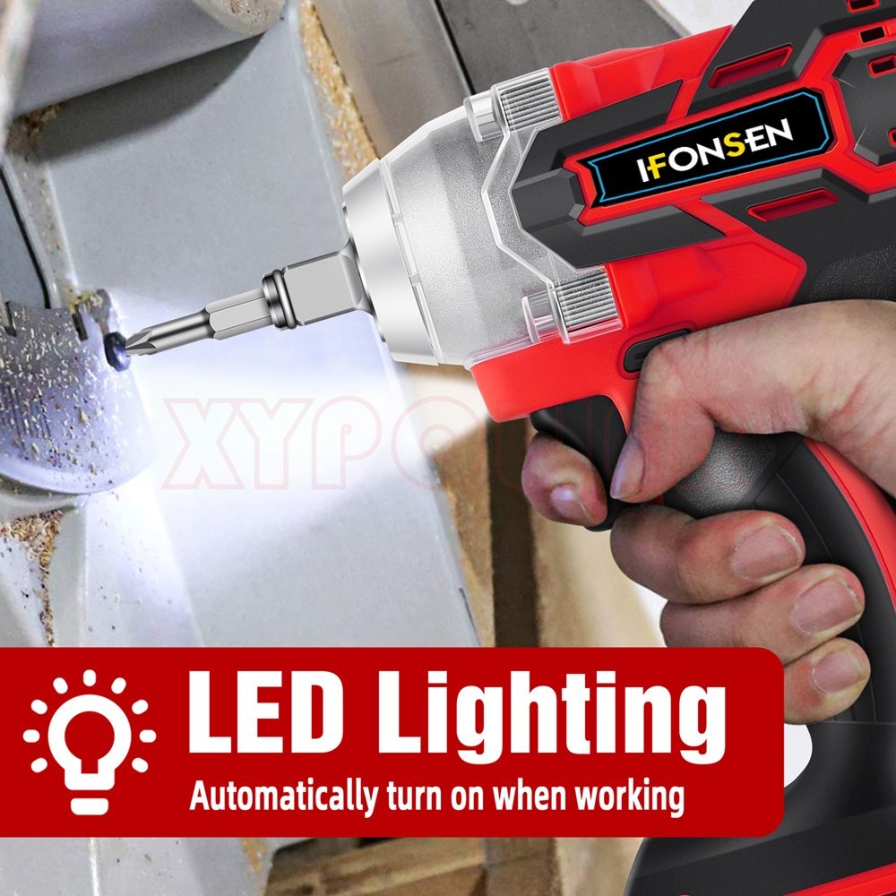 1688VF 880N.M Brushless Impact Wrench 1/2"1/4" Cordless Wrench Impact Driver 3in1 Rechargeable ...