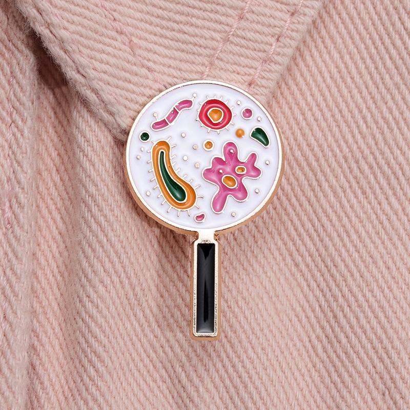 Cartoon Microscope Enamel Pins Microbiology Paramecium Brooch Lapel ...