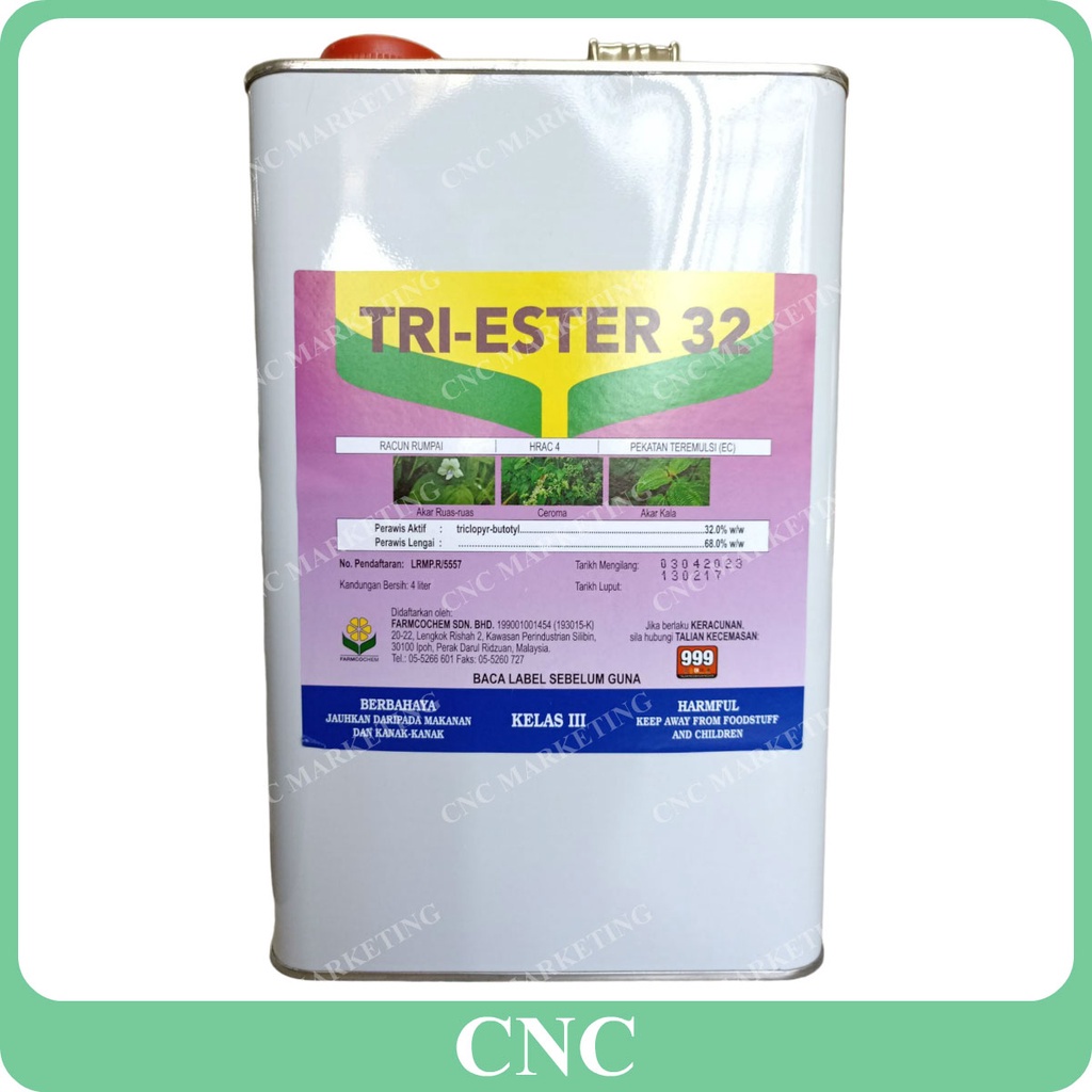 4L Tri-Ester 32 Farmcochem Triclopyr-Butotyl 32% Herbicide Racun Rumput ...