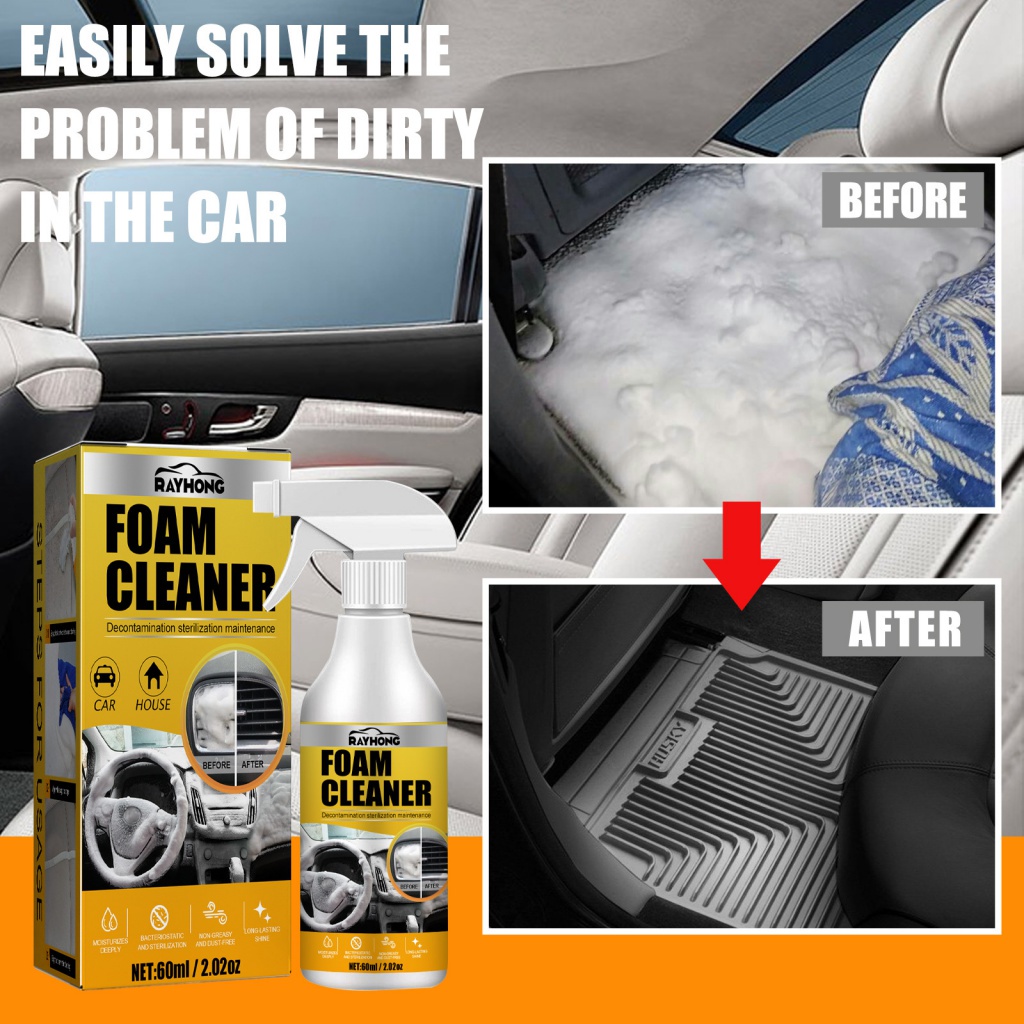 Hot Sale#Rayhong Car Interior Foam Cleaner Seat Roof Dashboard No-Wash ...