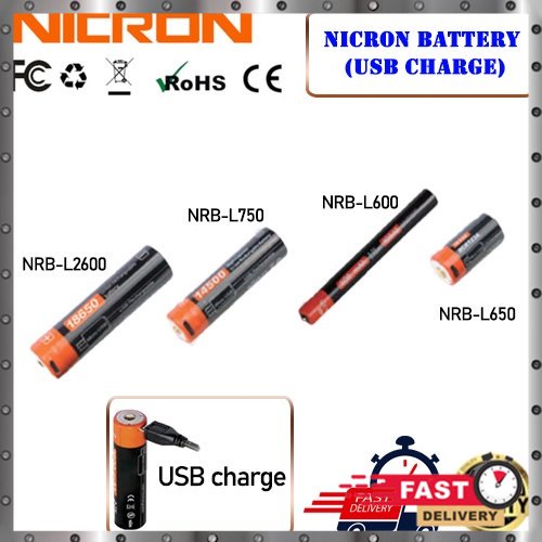 NICRON Rechargeable High capacity battery USB Li-ion Battery NRB-L600 ...