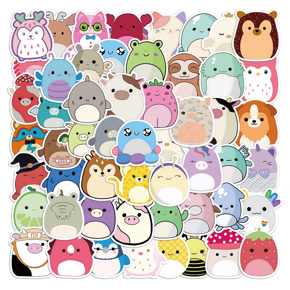 Y&P| Squishmallow Stickers Set Cartoon Graffiti Waterproof Decals Pack ...