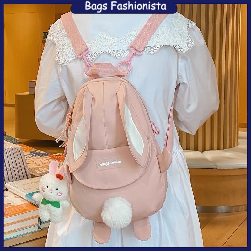 Backpack Cute Rabbit Versatile Girl Student | Shopee Malaysia
