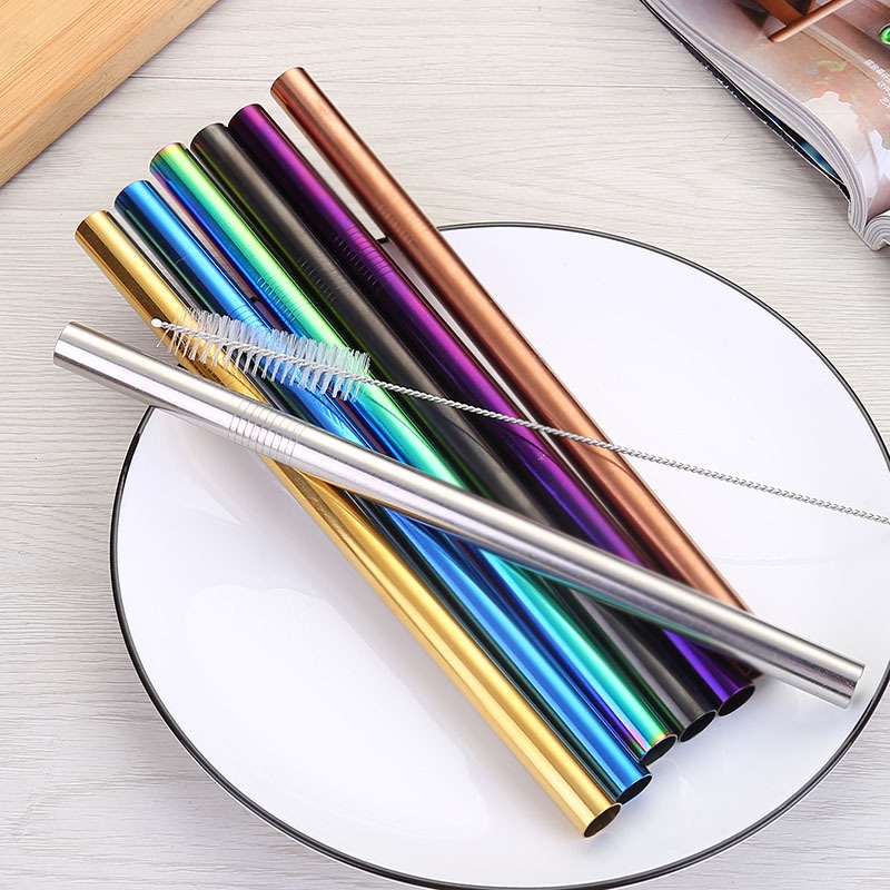 large mouthed straw German stainless steel straw set food grade ...