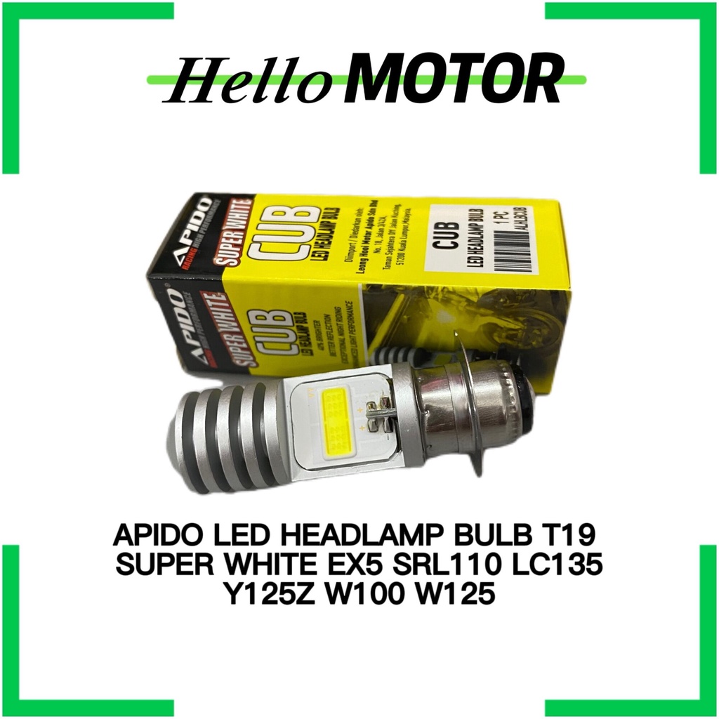 APIDO MENTOL LAMPU PUTIH LED T19 135LC LC135 Y125ZR Y125Z SRL110 SRL115 ...