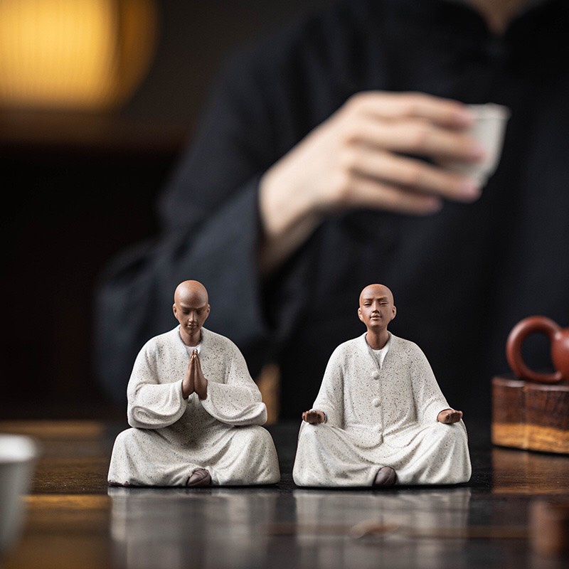 Tang Nhan - Monk Sitting Meditation - Decorative Statue Of Tea Table ...