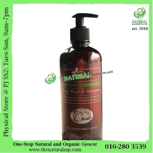Orifera Natural Shampoo & Body Wash 500ml (Virgin Coconut Oil Handmade ...