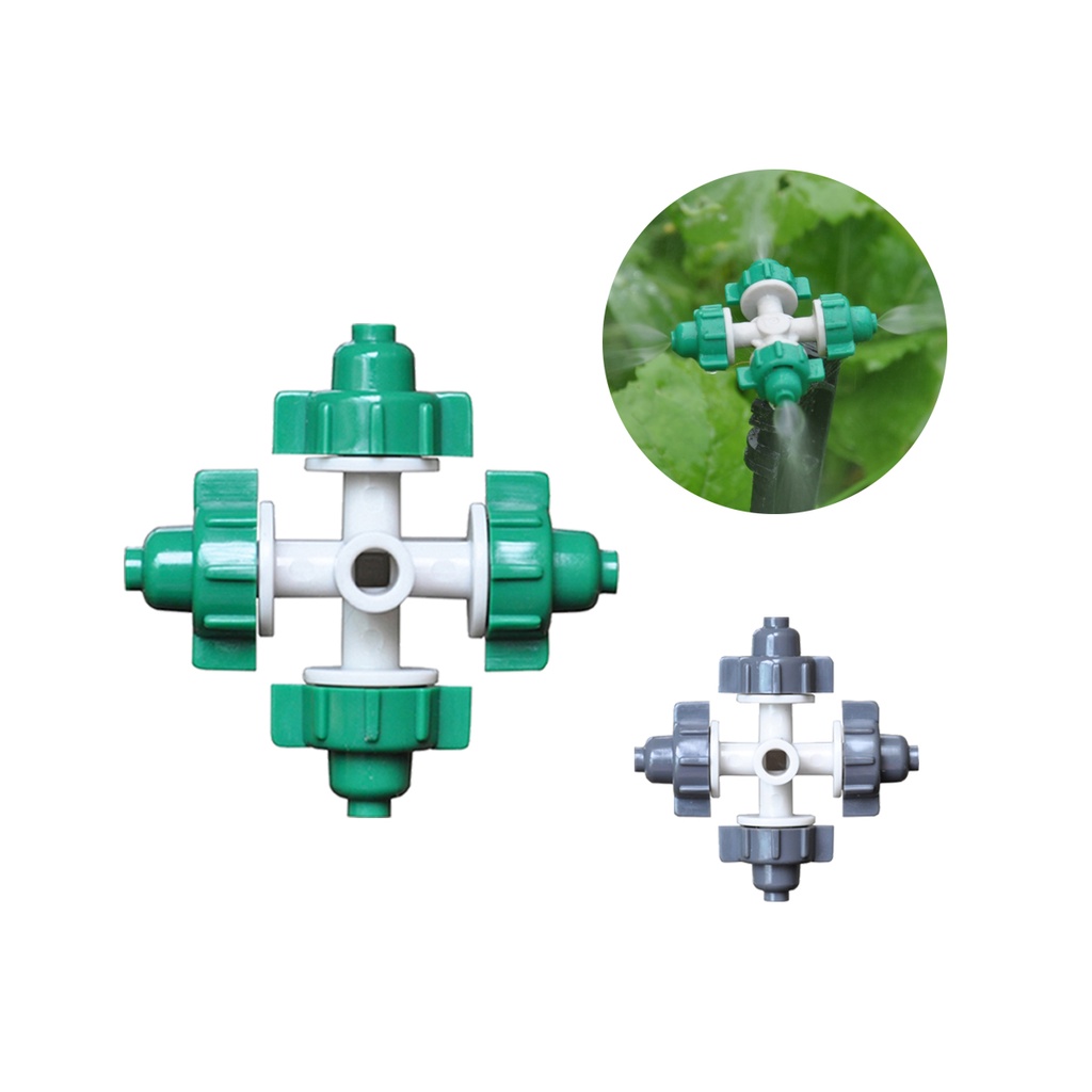 Drip Irrigation Mist Nozzles System Spray Heads 4 Way Foggers Cross ...