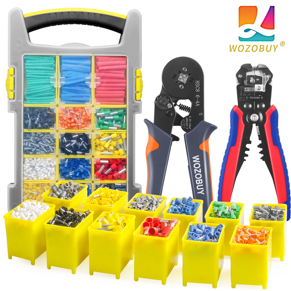 WOZOBUY Multi-function Wire Stripper Cutter Crimper, HSC8 6-4A/6-6A Crimping Pliers for Crimping ...