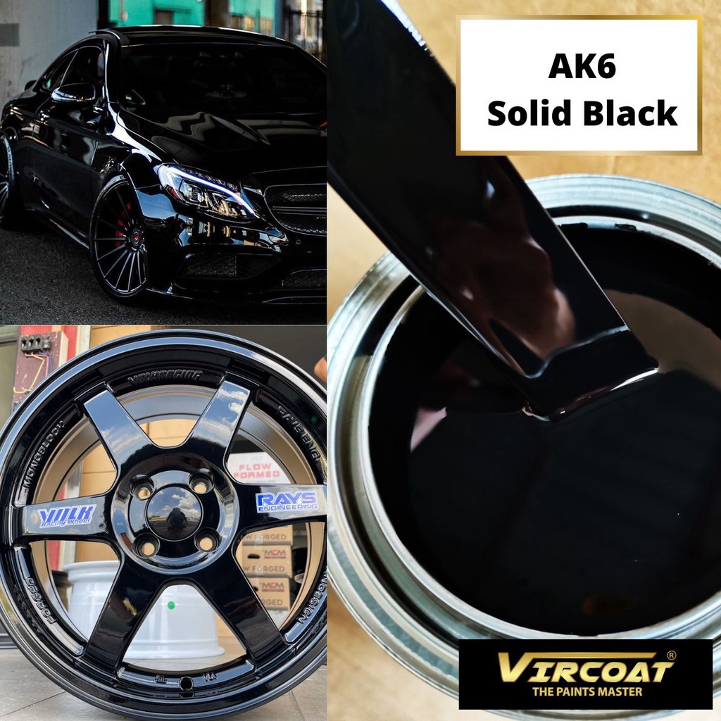 Black Solid 2K Car Paint AK6/ Hitam Solid Cat Bancuh Kereta / Motor ...