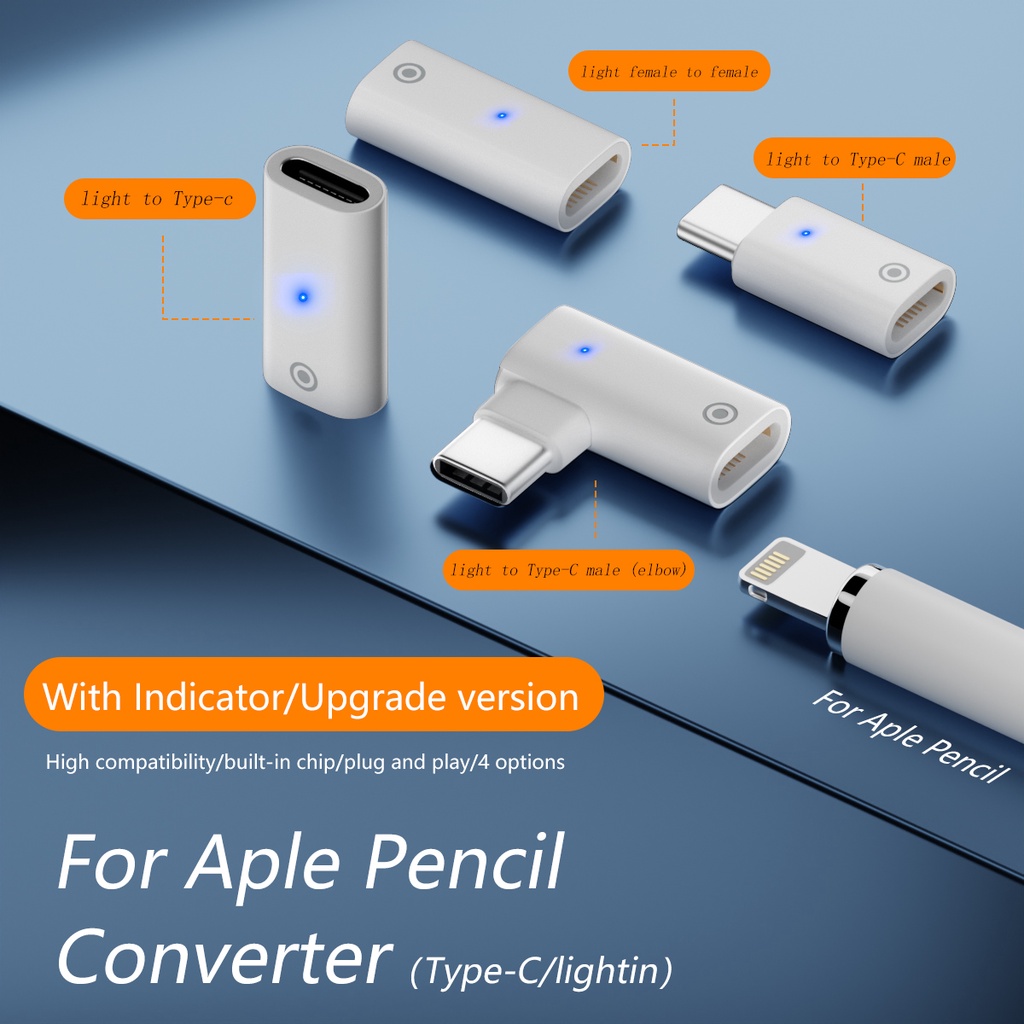 New For Apple Pencil iPad Pro Charging Adapter Cable Connector USB-C ...