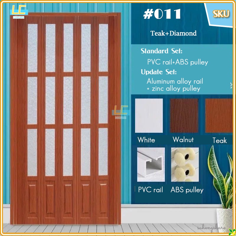 Customize Home sliding door bathroom PVC folding door kitchen room ...