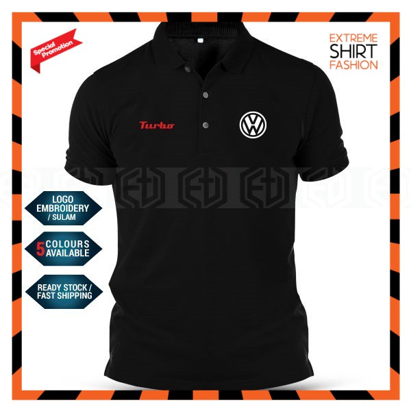 Polo T Shirt Sulam Volkswagen Turbo Car Golf Ball R GTI Racing Team ...