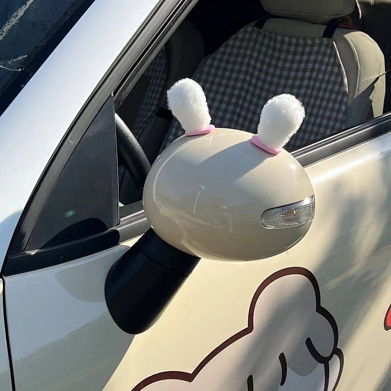 Car Creative Car Rearview Mirror Cute Rabbit Ears Decorations Center ...