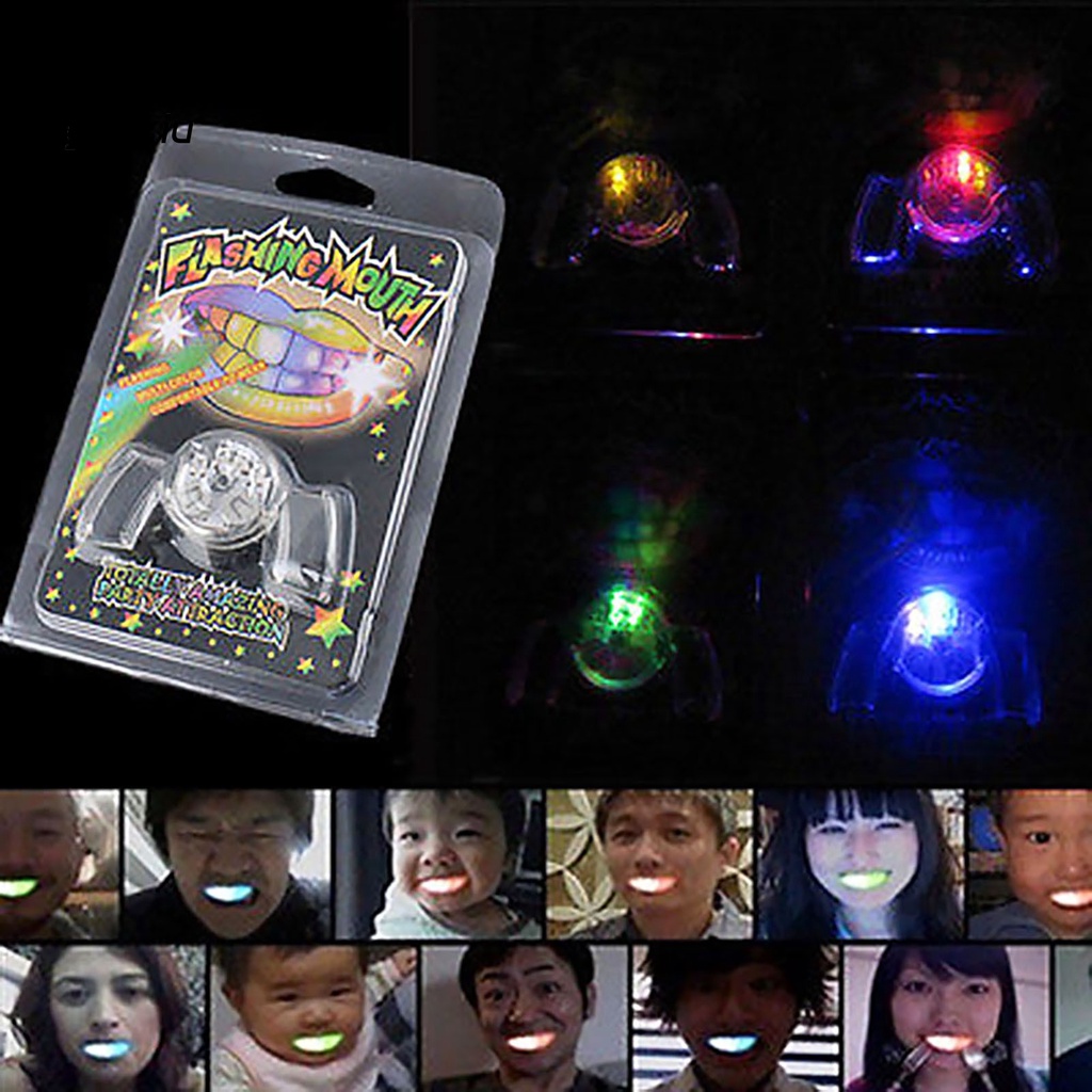 YX-Flashing Mouthpiece Flashing Mouth Glows Rubber LED Mouth Piece ...