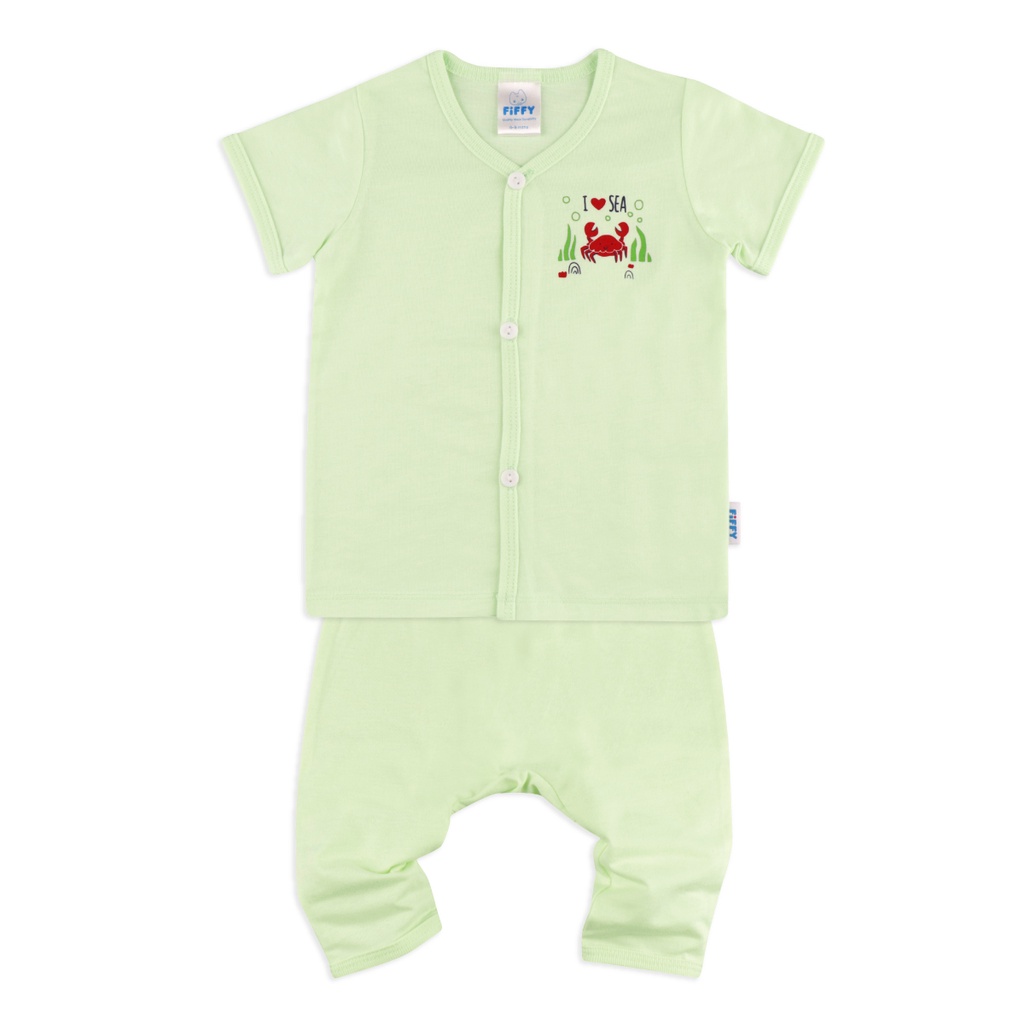 FIFFY CRAB'S LOVE SHORT SLEEVE VEST+ LONG PANT SUIT | Shopee Malaysia