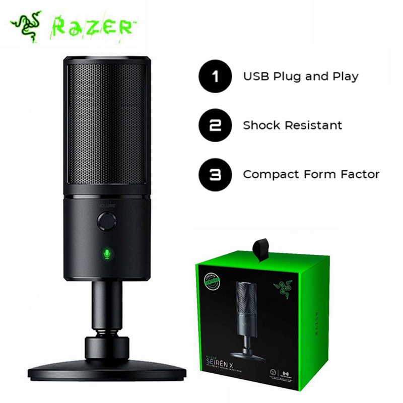 Razer Seiren X Live Microphone Condenser Flow Microphone Compact ...