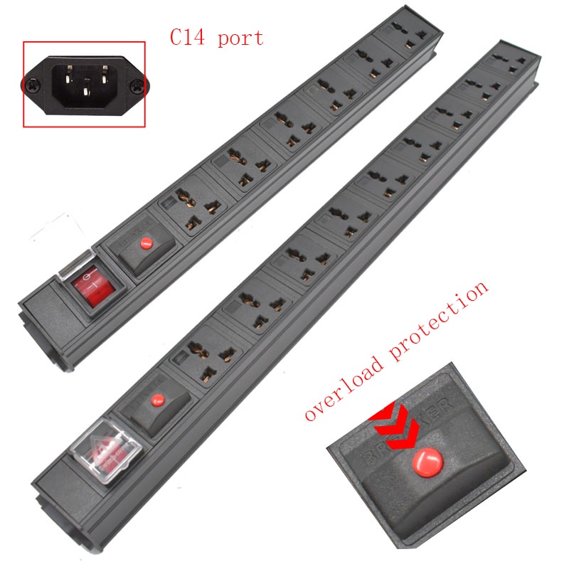 PDU Power Distribution Unit 2-17 Unit 3 pin Universal output socket Network Cabinet Rack Switch ...