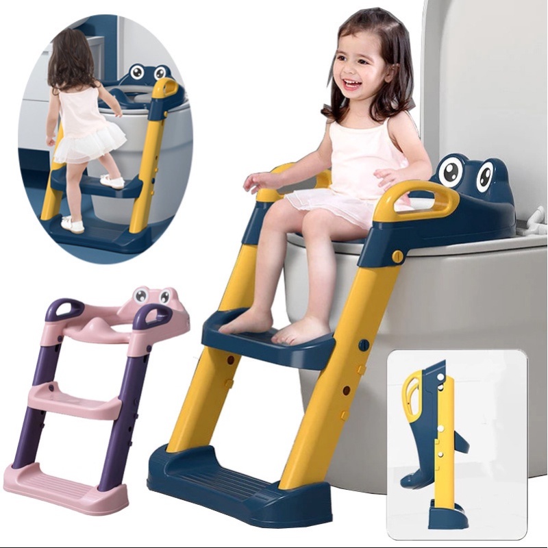 Kids Toilet Potty Foldable Ladder Baby Soft-Padded Cushion Toilet ...