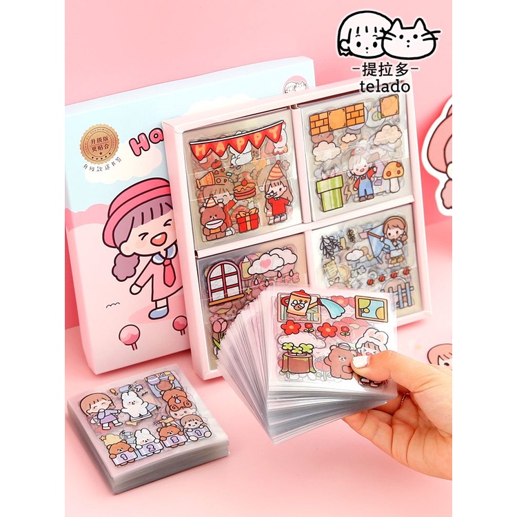 Happy Day Sticker Box - 100 pcs PET Waterproof Sticker // Gift Box ...