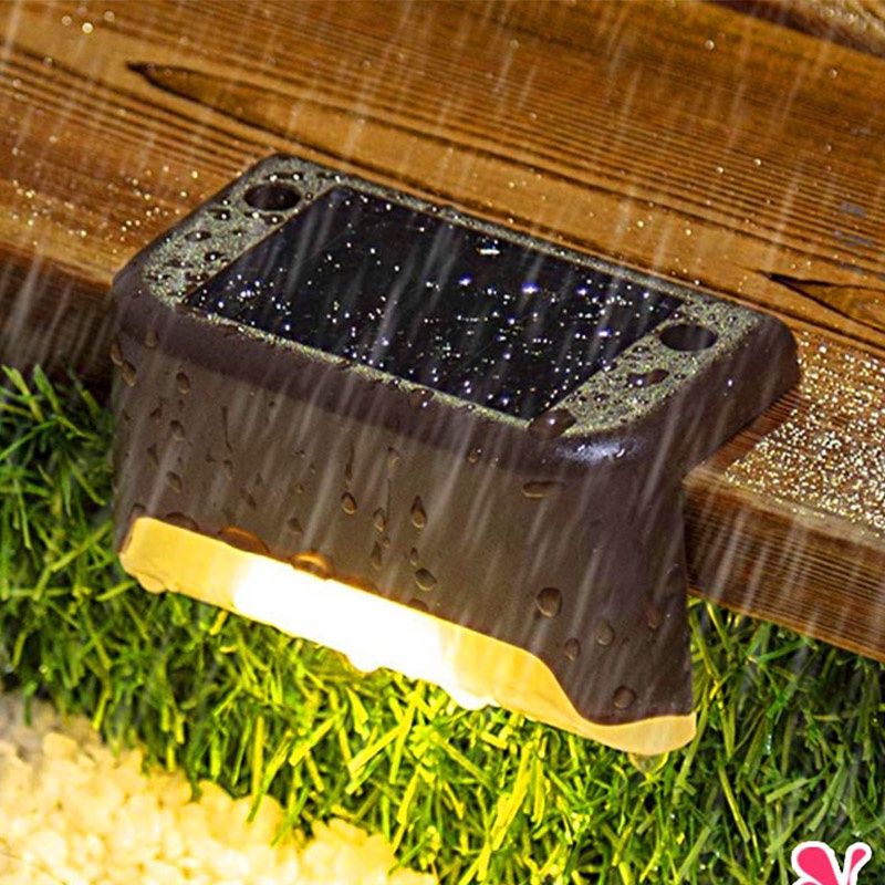 IPX5 Waterproof Stair Step Deck LED Solar Lamp Path Outdoor Garden ...