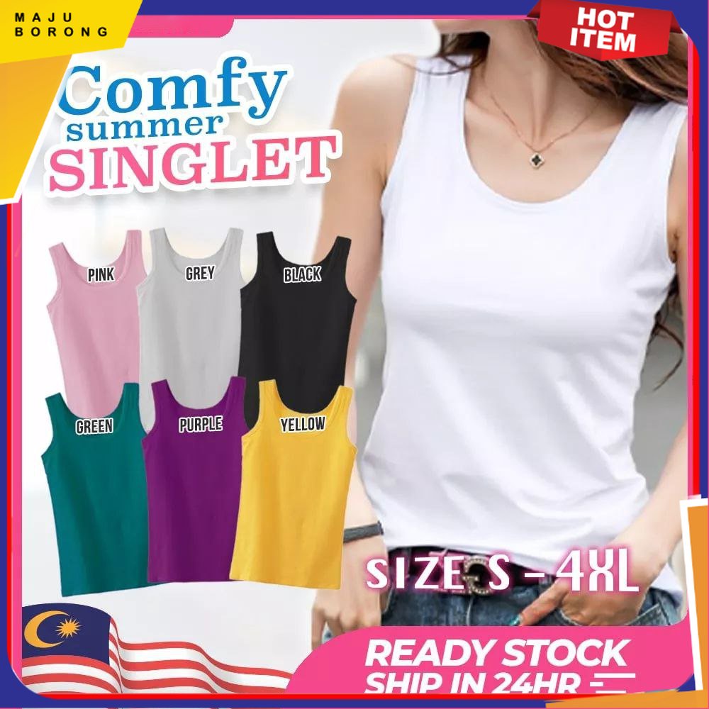 MAJU BORONG_ Women Singlet Multi Color Camisole Inner Tank Top ...
