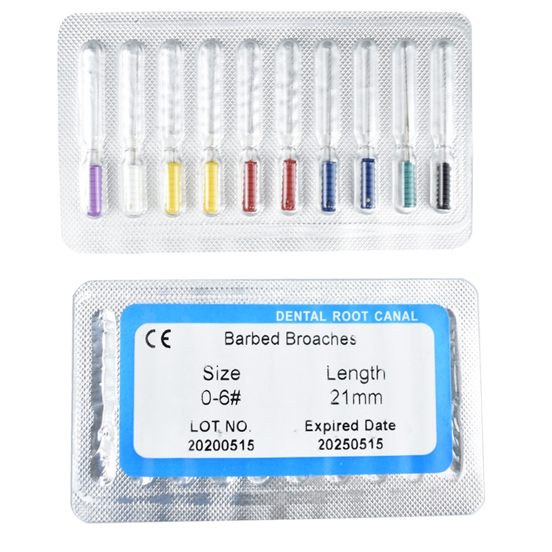 10Pcs Dental Root Canal Files Cleaning Needle Square Broaches Barbed ...