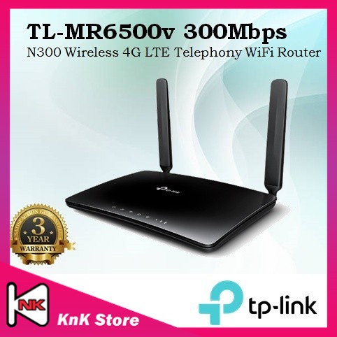 TP-LINK TL-MR6500v N300 300 Mbps Wireless 4G LTE Telephony WiFi Router ...