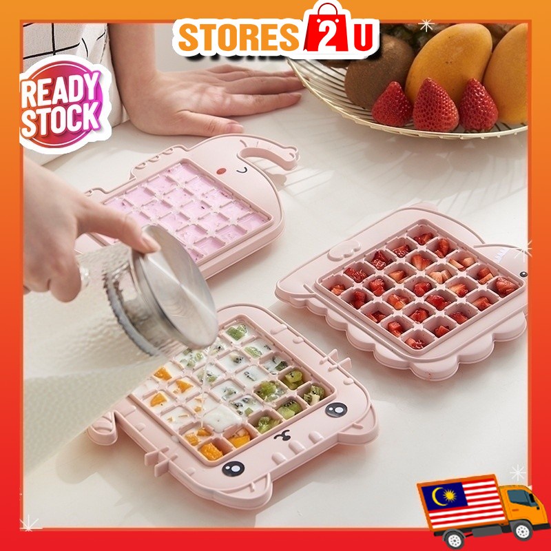 Ice Cube Mold Frozen Refrigerator Ice Box Tray Creative Cute Carton ...