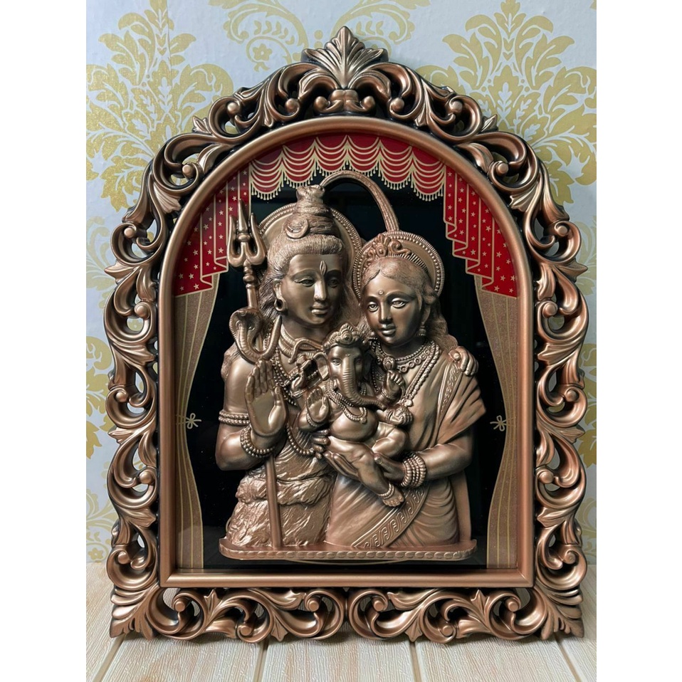 (FR35) Spiritual Photo Frame Lord Shiva - Parvati- Vinayagar with ...
