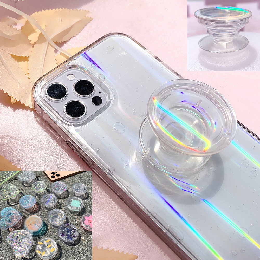 Laser Colorful Transparent Sequin Flash Air Bag Bracket Round Heart ...
