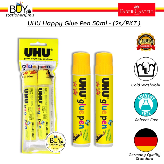 UHU Happy Glue Pen 50ml -(2s/PKT ) Water Glue Liquid Glue Kids Craft ...