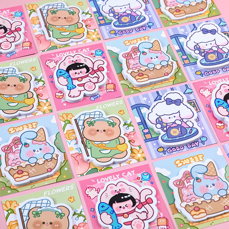 Cartoon Cartoon Cute Sticky Notes ins Girl Heart Message Notes Note ...
