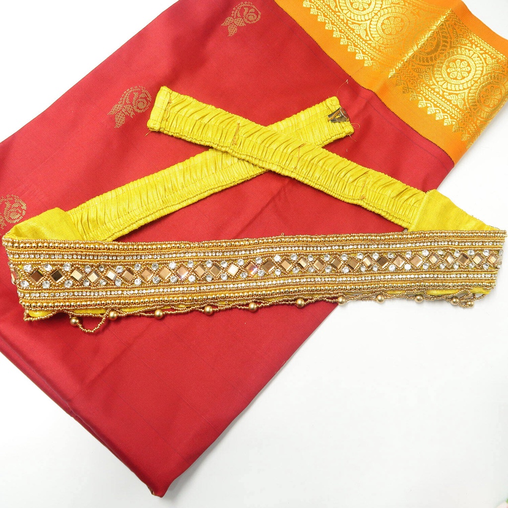 Flower Design Multi Color Stone And Pearl Hip Belt | Saree Belt - Size ...