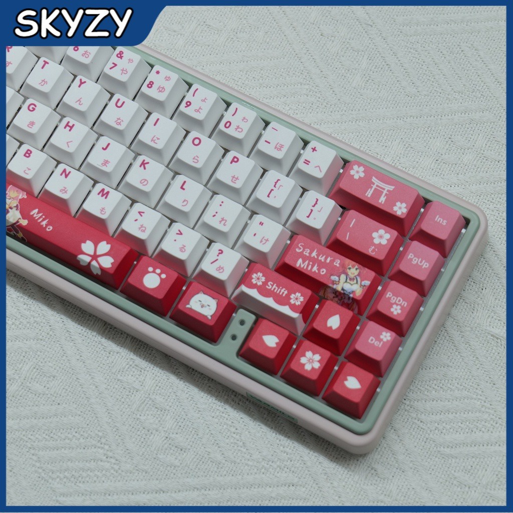 Sakura Miko Keycaps Cherry Profile Anime PBT Dye Sub Mechanical ...