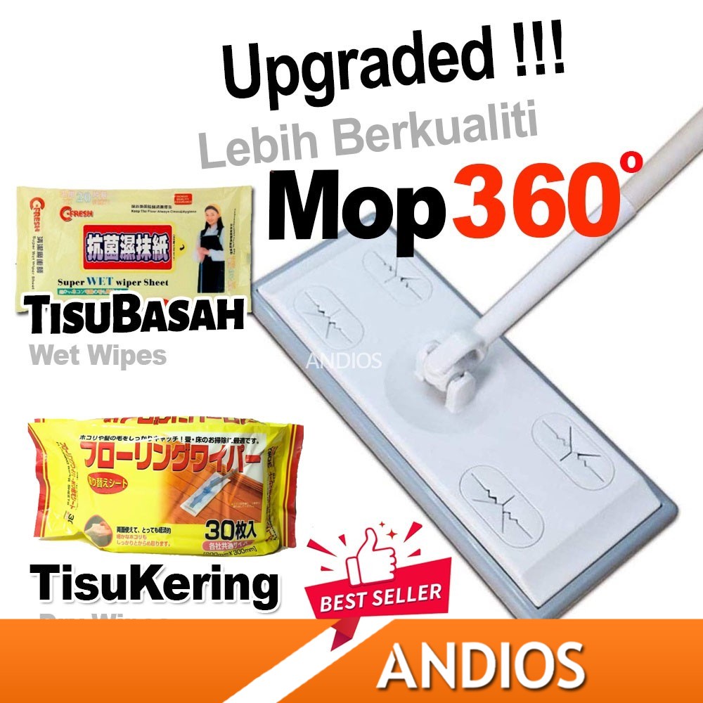 Mop Tisu Pakai Buang Wet Dry Wipe Tissue Wipes Kertas Pengelap Lantai ...