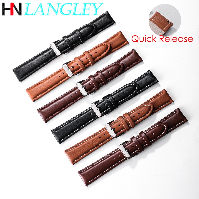 18mm 20mm 22mm Quick Release Pins Watch Band Geunine Leather Smart ...