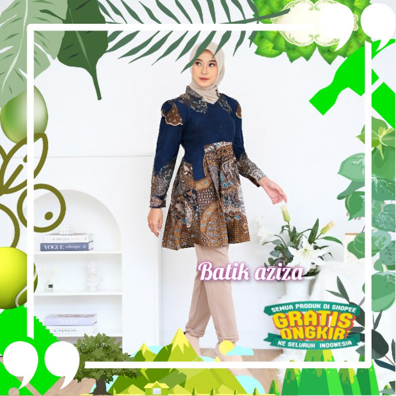 Modern Batik Women Batik Baju Batik Women Tunic Batik Dress Batik ...