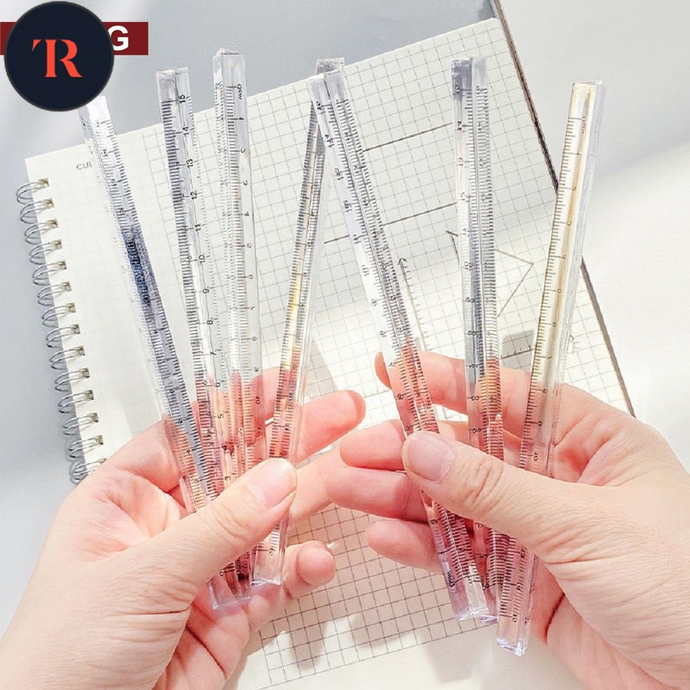 TR-15cm Simple Crystal Triangle Rulers Transparent Measuring Student ...