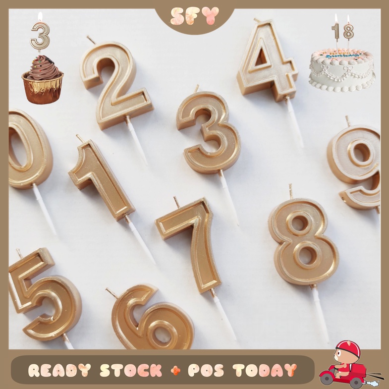 0-9 Number Candle Cake Happy Birthday Nombor Lilin Kek Hari Jadi Baking ...