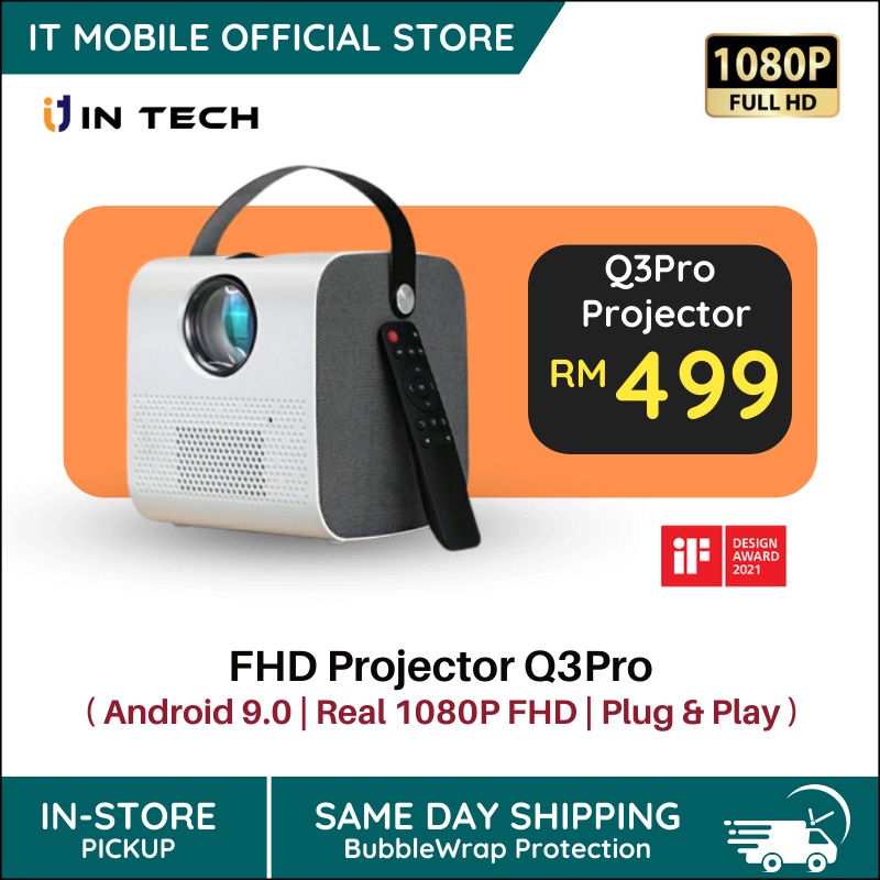 HD Projector Q3 Pro | HD 1080P | Built-in Android OS | Portable Mini ...