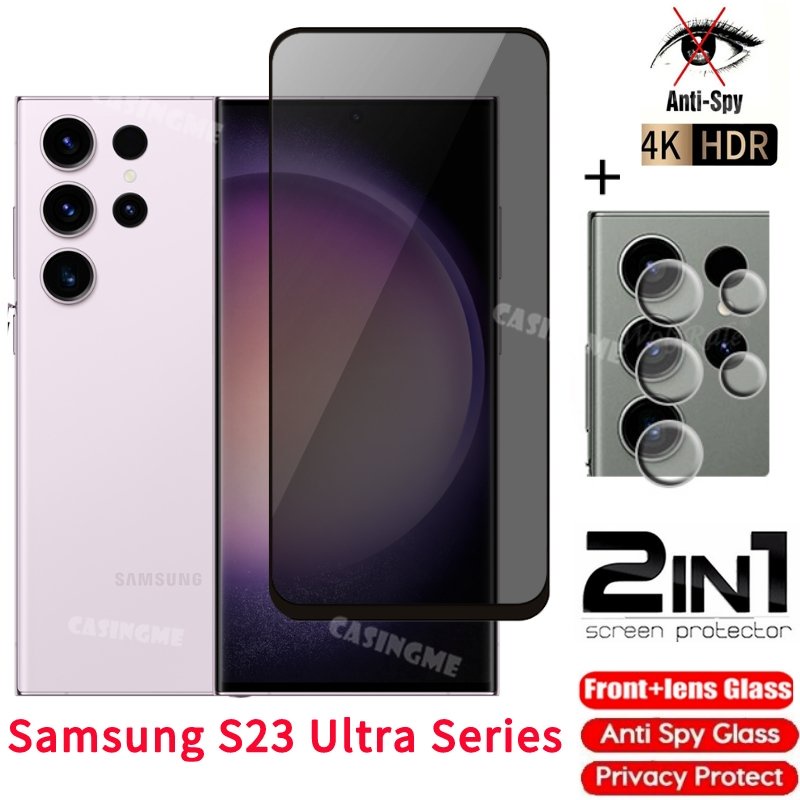 Samsung S23Ultra 2023 Private Tempered Glass Anti-Spy Full Cover Screen ...