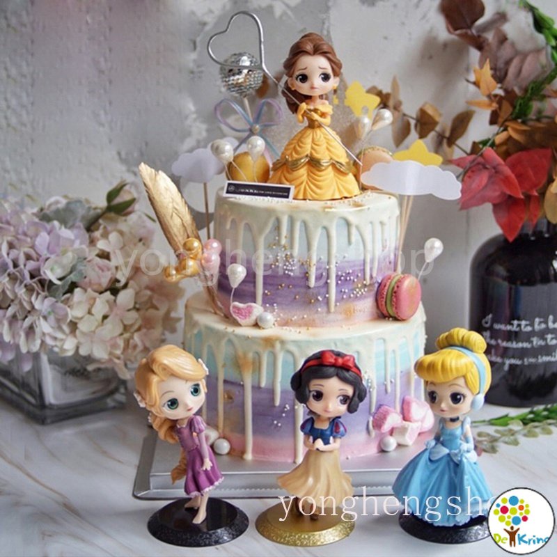 DK Cartoon Anime Princess Elsa Cake topper Snow White doll Kid Toy Kids ...